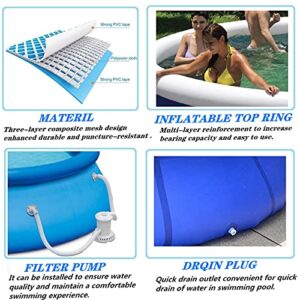 Inflatable Swimming Pools for Kids and Adults Above Ground, Blow Up Family Top Ring Pool Portable Easy Set Pools Games for Outdoor Backyard Garden