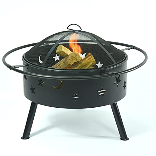 LIUXUEFE Outdoor Fire Pit Stove, Portable Log Burner, BBQ Camping Brazier, Garden Patio Charcoal wo-od Furnace