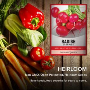 Radish Seeds for Planting - Champion Variety Heirloom, Non-GMO Vegetable Seed - 2 Grams of Seeds Great for Outdoor Spring, Winter and Fall Gardening by Gardeners Basics