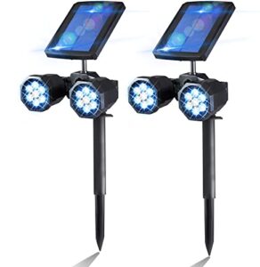 bell+howell bionic spotlight duo solar lights outdoor with motion sensor 14 led lights super bright waterproof landscape spotlights for patio garden garage outdoor lighting as seen on tv set of 2