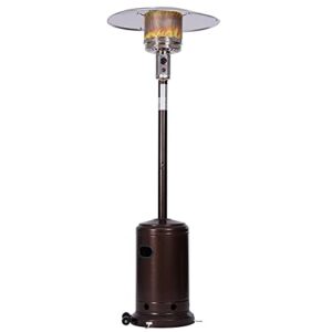 outdoor patio heater,portable heater,88 inches tall premium standing patio/garden heater,with auto shut off and simple ignition system,wheels and base reservoir-bronze finish