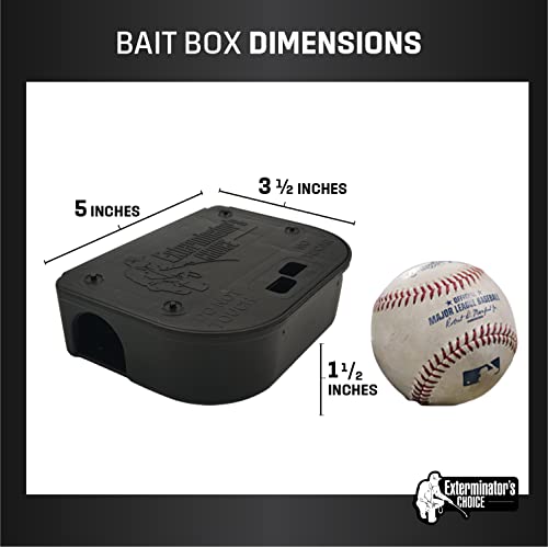 Exterminator’s Choice - Mice Bait Station - Includes 12 Small Bait Station and One Key - Heavy Duty Bait Box for Mice and Other Pests - Durable and Discreet