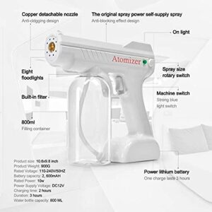 Lucasss Steam Gun, Handheld Rechargeable Nano Atomizer 27oz Large Capacity ULV Electric Sprayer Nozzle Adjustable Fogger for Home, Office, School or Garden