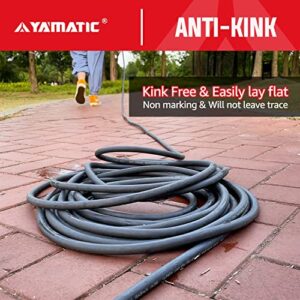 YAMATIC Super Flexible Pressure Washer Hose 50FT X 1/4", Kink Resistant Real 3200 PSI Heavy Duty Power Washer Extension Replacement Hose With M22-14mm x 3/8" Quick Connect Kit For Gas & Electric, Grey