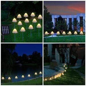 PChero Solar Mushroom Lights Outdoor Waterproof, 12 LED 8 Lighting Modes Mini Mushroom Fairy String Lights for Garden Yard Landscape Patio Lawn Pathway Wedding Party Christmas Decor (Warm White)