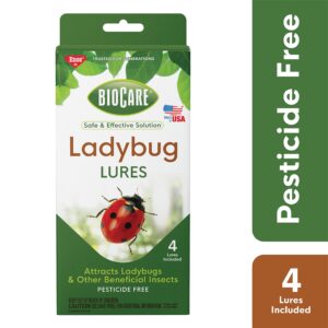 BioCare Ladybug Lures, Nontoxic and Pesticide-Free, Made in USA, 4 Count, Brown - S702