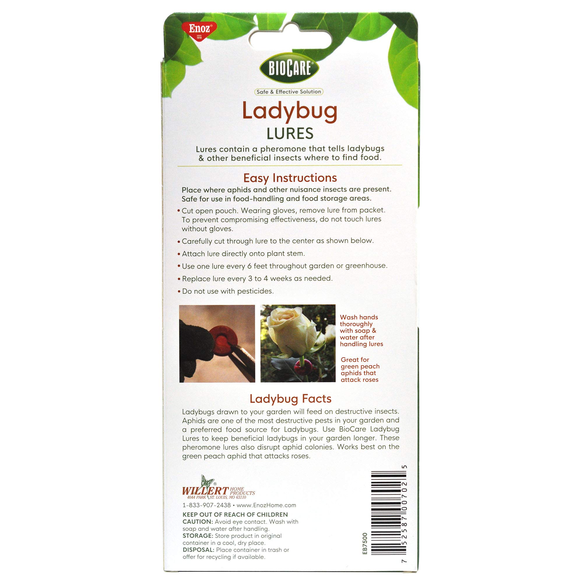 BioCare Ladybug Lures, Nontoxic and Pesticide-Free, Made in USA, 4 Count, Brown - S702