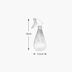 HALOUK Plastic Refillable Spray Bottle, Empty Adjustable Nozzle All-Purpose for Hair Garden-B-600ml