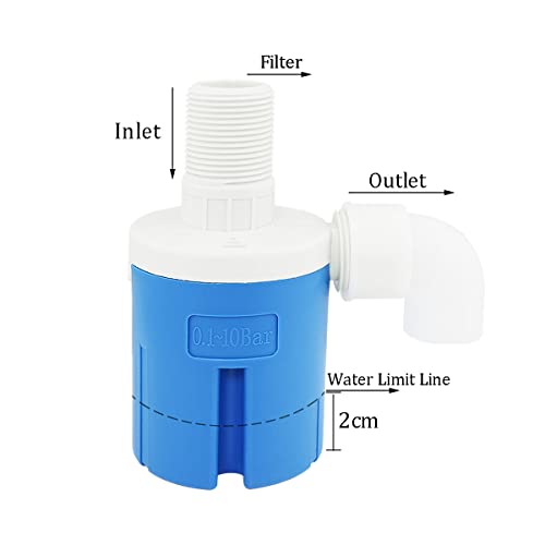 ITROLLE 3/4'' Interior Water Valve, Automatic Water Level Control Valve for Solar Water Tank Tower Pool