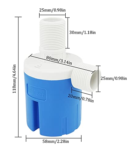 ITROLLE 3/4'' Interior Water Valve, Automatic Water Level Control Valve for Solar Water Tank Tower Pool