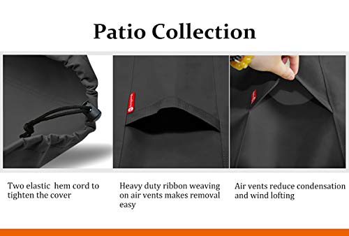 Fire Pit Cover - Waterproof 600D Heavy Duty Round Patio Fire Bowl Cover Black (Round - 44”D x 24”H)