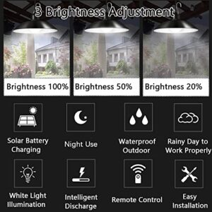 LEDHOLYT Solar Pandent Light, Indoor Outdoor Solar Powered LED Shed Light Barn Lights with Timer and Remote,Adopt Polycrystalline Silicon Solar Panel, Hanging Solar Lights for Garage Garden Porch