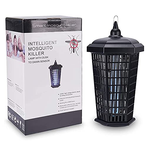 Intelligent Bug Zapper 4200V, 30W with Day/Dusk Control - Kills Mosquito, Pest Trap for Fly Gnat Moth, Insect for Home Garden, 1 Acre Coverage