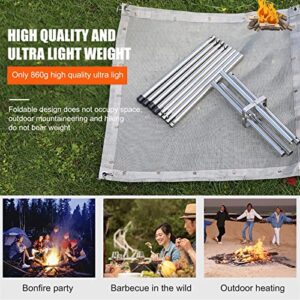 Portable Foldable Outdoor Camping Fire Pit, 304 Stainless Steel Mesh Fireplace Picnic Campfire Fire Pit Wood Burning with Carry Bag for Patio, Camping Backyard and Garden