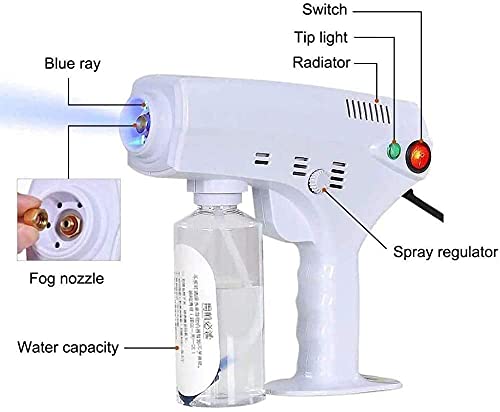 EMENG Disinfecting Spray Gun Sanitizer Atomizer Portable, Nano Blue Light Steam Sterilizing Spray Gun for Lawn and Beach Herbicides in Garden and Hair Care