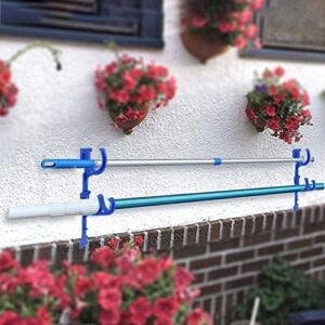 Pool Pole Hanger Leaf Rakes Vacuum Hose with Screw Blue Tools Multi Purpose Brushes D7y4 Garden Skimmers Outdoor Holder Plastic