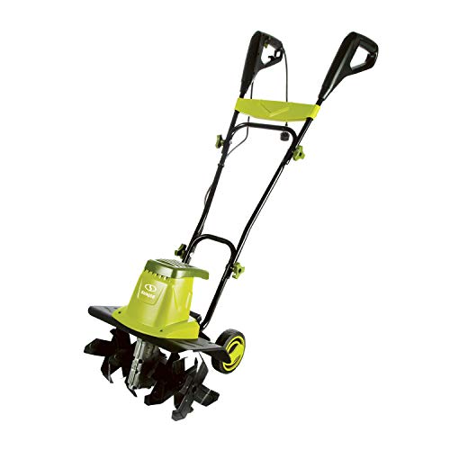 Sun Joe TJ603E 16-Inch 12-Amp Electric Tiller and Cultivator , Green & Yard Master 9940010 Outdoor Garden 120-Foot Extension Cord, Light Duty, 10 Amps, Lime Green