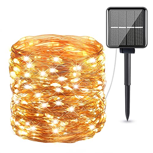 240 LEDS 78Ft Extra-Long Solar String Lights Outdoor,SUWITU Solar Fairy String Lights Waterproof with 8 Modes,Copper Wire Solar Twinkle Lights for Outside Garden Tree Yard Party Xmas Decor(Warm White)