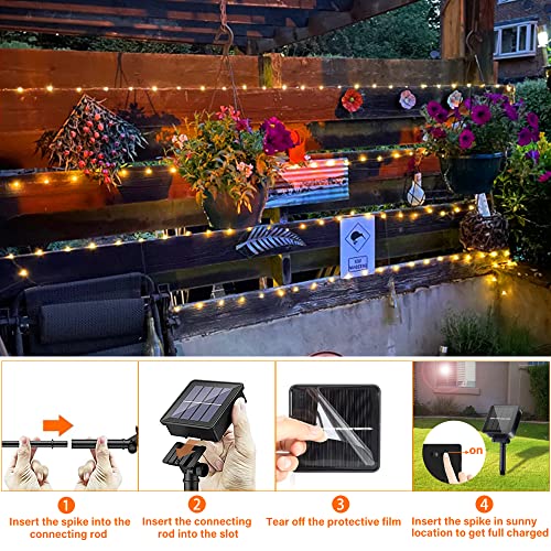 240 LEDS 78Ft Extra-Long Solar String Lights Outdoor,SUWITU Solar Fairy String Lights Waterproof with 8 Modes,Copper Wire Solar Twinkle Lights for Outside Garden Tree Yard Party Xmas Decor(Warm White)