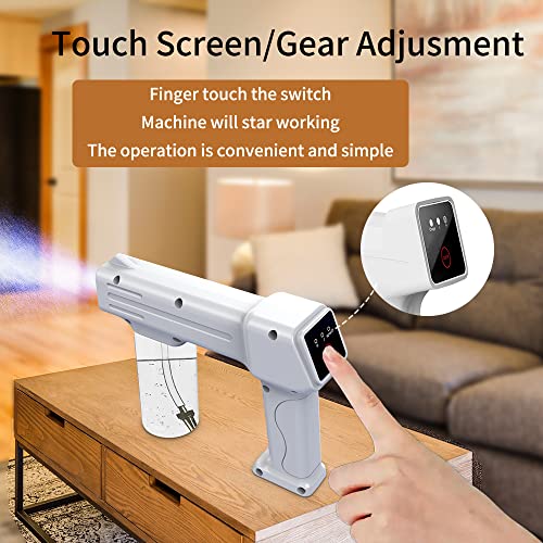 Disinfection Nano Steam Gun，Nano Spray Fogger，machine cordless disinfectant sprayer fogger，Portable Handheld Atomizer Steam Gun Sprayer for Home Office Car School Garden Gift (White)