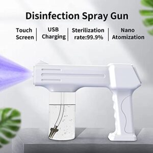 Disinfection Nano Steam Gun，Nano Spray Fogger，machine cordless disinfectant sprayer fogger，Portable Handheld Atomizer Steam Gun Sprayer for Home Office Car School Garden Gift (White)