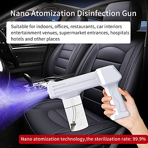 Disinfection Nano Steam Gun，Nano Spray Fogger，machine cordless disinfectant sprayer fogger，Portable Handheld Atomizer Steam Gun Sprayer for Home Office Car School Garden Gift (White)