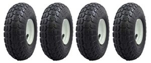 ranch tough 4 pack rt310 10″ pneumatic replacement tires for garden including gorilla cart, black