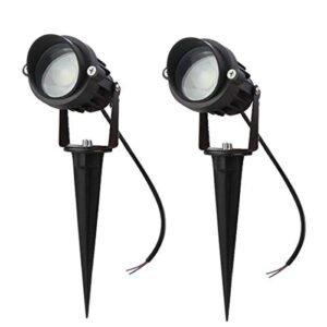 lavaed 10w led landscape lights 12v pathway spotlights warm white waterproof uplight (2 pack)