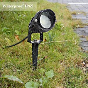 LAVAED 10W LED Landscape Lights 12V Pathway Spotlights Warm White Waterproof Uplight (2 Pack)