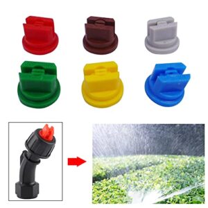 Spray Nozzle Tips 110 Degree Flat Fan Shape 0.15-0.6mm Size Pore for Weed Killing, A Set of 6, Different Size