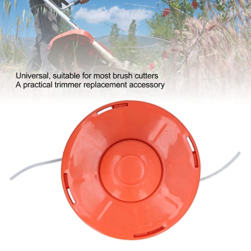 Raguso Trimmer Head Replacement, Plastic Universal String Trimmer Head Replacement M10 Bottom Thread Closely Fitting Orange for Garden Tool