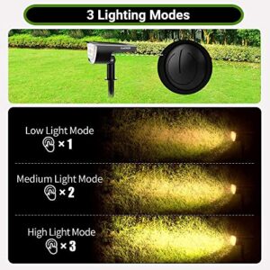 CLAONER Solar Spot Lights Outdoor, IP65 Waterproof Solar Landscape Spotlights, 2-in-1 Adjustable Wireless Solar Landscape Lights for Yard Backyard Trees House Garden Walkway-32 LED/Warm White(2 Pack)