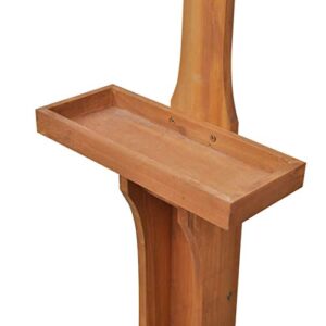 Festnight Wooden Outdoor Shower Stand Portable Mobile Garden Camping Water Pressure Adjustable Shower for Backyard Pool Outdoor Swimming