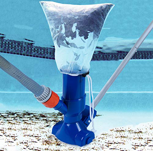 Greenco Portable Pool Vacuum Jet Cleaner w/ Brush and Detachable 5 Section Pole with a Filter Bag Ideal for Above Ground and Inflatable Pool, Spa, Pond Waterfall | Swimming Pool Vacuum Cleaner