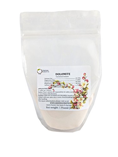 Greenway Biotech Dolomite Lime Plus- Includes 11.8% Magnesium and 22.7% Calcium Helps to Adjust The pH Level- Great to Make Your Own Compost and Worm Bins- 1 Pound