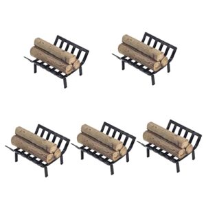 safigle 5 sets simulation firewood rack handbag accessories metal model outdoor decor mini furniture kit miniature fire rack toys garden minihouse fire rack ornamental minihouse fire rack