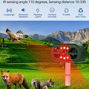 Jahy2Tech 2021 Solar Ultrasonic in Repellent Defender Rat, Squirrel, Deer, Raccoon, Skunk, Rabbit, Mole, Dog, Cat, Waterproof with Motion Detector (1)