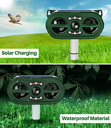 Jahy2Tech 2021 Solar Ultrasonic in Repellent Defender Rat, Squirrel, Deer, Raccoon, Skunk, Rabbit, Mole, Dog, Cat, Waterproof with Motion Detector (1)