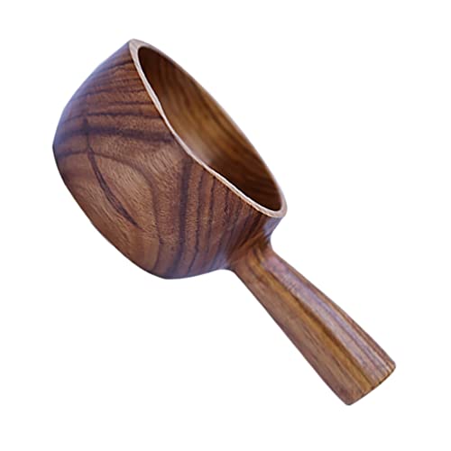 Cabilock Water Bailer Scoop Wooden Dipper Spoon Bath Rinse Cup Wooden Scoop Ladle Japanese Style Water Ladle Dipper Bath Scoop Cup for Water Sauna Garden Tea Wood Water Scoop Wooden Ladle Rinse Ladle