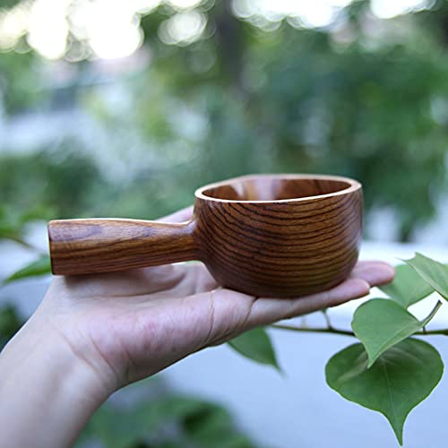 Cabilock Water Bailer Scoop Wooden Dipper Spoon Bath Rinse Cup Wooden Scoop Ladle Japanese Style Water Ladle Dipper Bath Scoop Cup for Water Sauna Garden Tea Wood Water Scoop Wooden Ladle Rinse Ladle