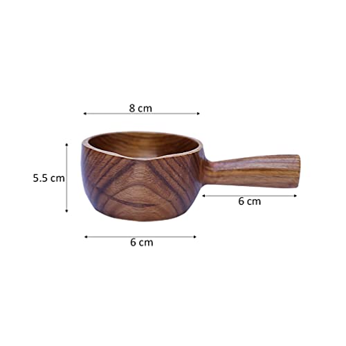 Cabilock Water Bailer Scoop Wooden Dipper Spoon Bath Rinse Cup Wooden Scoop Ladle Japanese Style Water Ladle Dipper Bath Scoop Cup for Water Sauna Garden Tea Wood Water Scoop Wooden Ladle Rinse Ladle