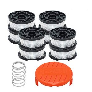 af 100 spool fit for black and decker trimmer line replacement spool af 100,gh900 gh600 gh610,0.065″ 30ft af-100 spool refills replacement rc-100-p spools caps&springs,8 spools+1 cap+1 spring