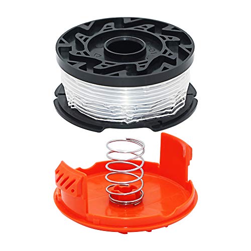 AF 100 Spool fit for Black and Decker Trimmer Line Replacement Spool AF 100,GH900 GH600 GH610,0.065" 30ft AF-100 Spool Refills Replacement RC-100-P Spools Caps&Springs,8 Spools+1 Cap+1 Spring