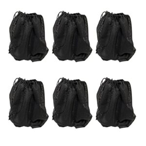 6 pcs Large Pump Barrier Bag,18.5"x 18.5" With Drawstring Pond Mesh Pump Filter Bag For Pond Biofilters Aquarium Filtration And Outdoor Swimming Pool Media Bags(Black)