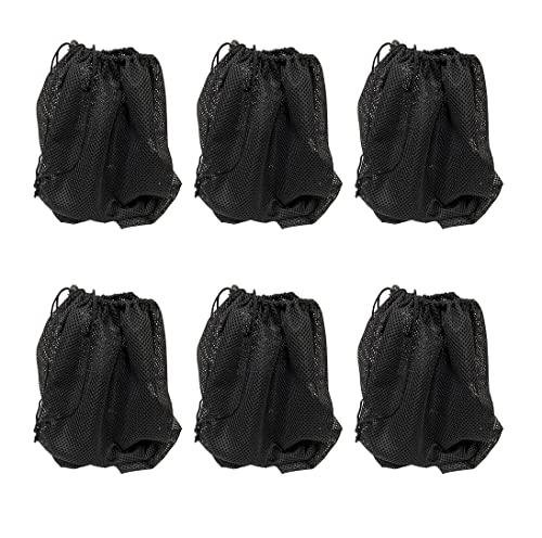 6 pcs Large Pump Barrier Bag,18.5"x 18.5" With Drawstring Pond Mesh Pump Filter Bag For Pond Biofilters Aquarium Filtration And Outdoor Swimming Pool Media Bags(Black)