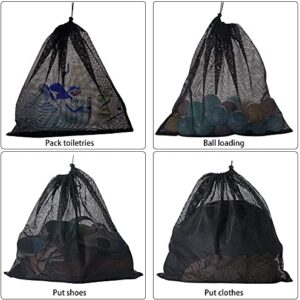 6 pcs Large Pump Barrier Bag,18.5"x 18.5" With Drawstring Pond Mesh Pump Filter Bag For Pond Biofilters Aquarium Filtration And Outdoor Swimming Pool Media Bags(Black)