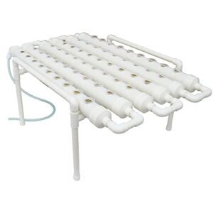 INTBUYING PVC Hydroponics Growing System, 54 Sites 6 Pipes Grow Kit for Leafy Vegetables, 1 Layers Hydroponic Kit with 110V Pump, Hose, Basket, Planting Sponges