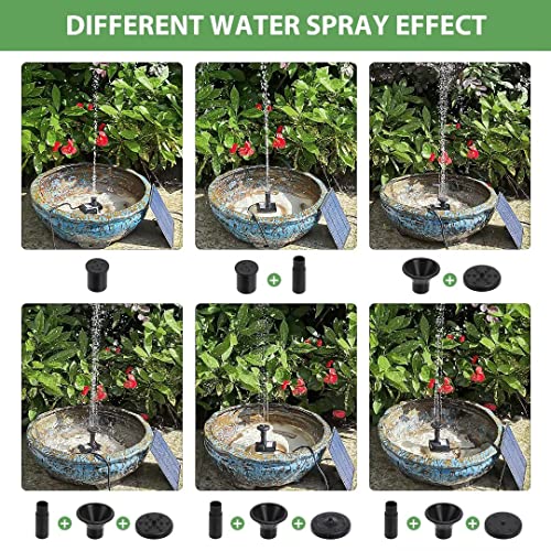 BSHAPPLUS Solar Bird Bath Fountain Pump - 1.8w, New Upgrade Water Fountain with Solar Panel & 4 Nozzles, Water Feature Fountain for Bird Bath, Garden, Fish Tank, Small Pond, Lawn, Aquarium