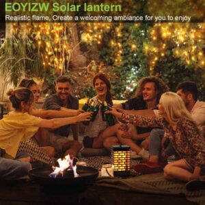 EOYIZW Solar Outdoor Lights 2 Pack- 99 LEDs Solar Lantern Flickering Flame Lights for Garden Decor- IP65 Waterproof Solar Garden Lights Decor for Halloween Patio Garden Yard Porch