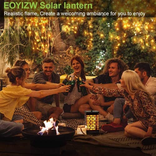 EOYIZW Solar Outdoor Lights 2 Pack- 99 LEDs Solar Lantern Flickering Flame Lights for Garden Decor- IP65 Waterproof Solar Garden Lights Decor for Halloween Patio Garden Yard Porch